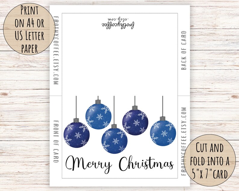 Printable Christmas Card, 5x7 Greeting Card | FREE A7 Envelope Template ...