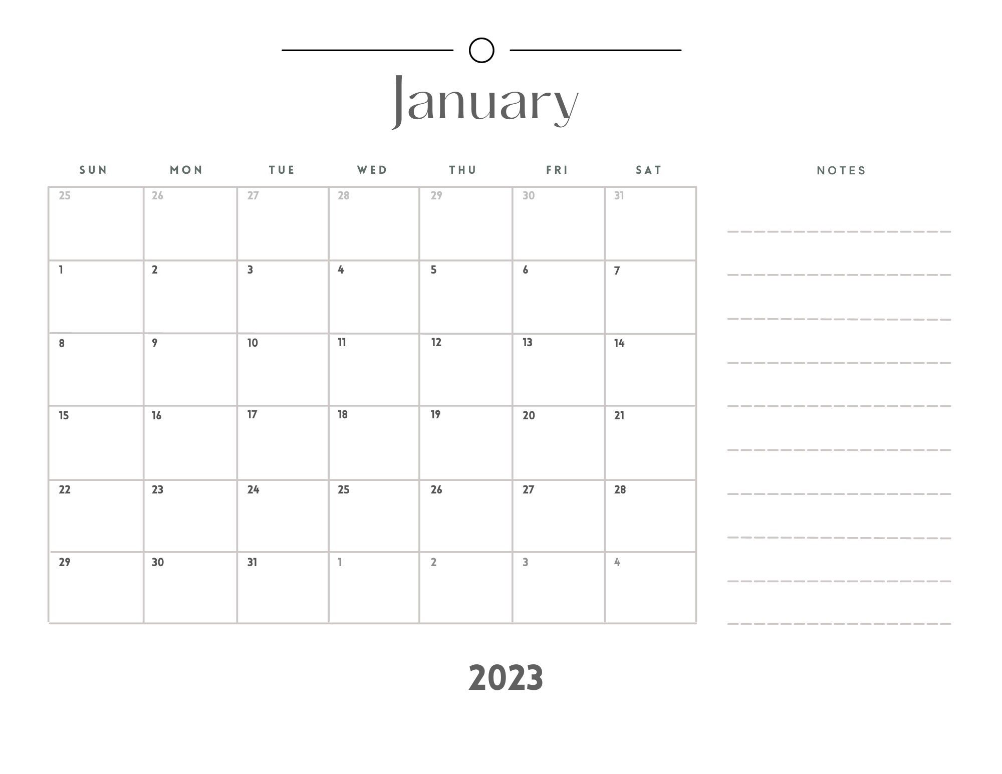 2023 Digital Monthly Calendar, Printable 12 Pages - Etsy