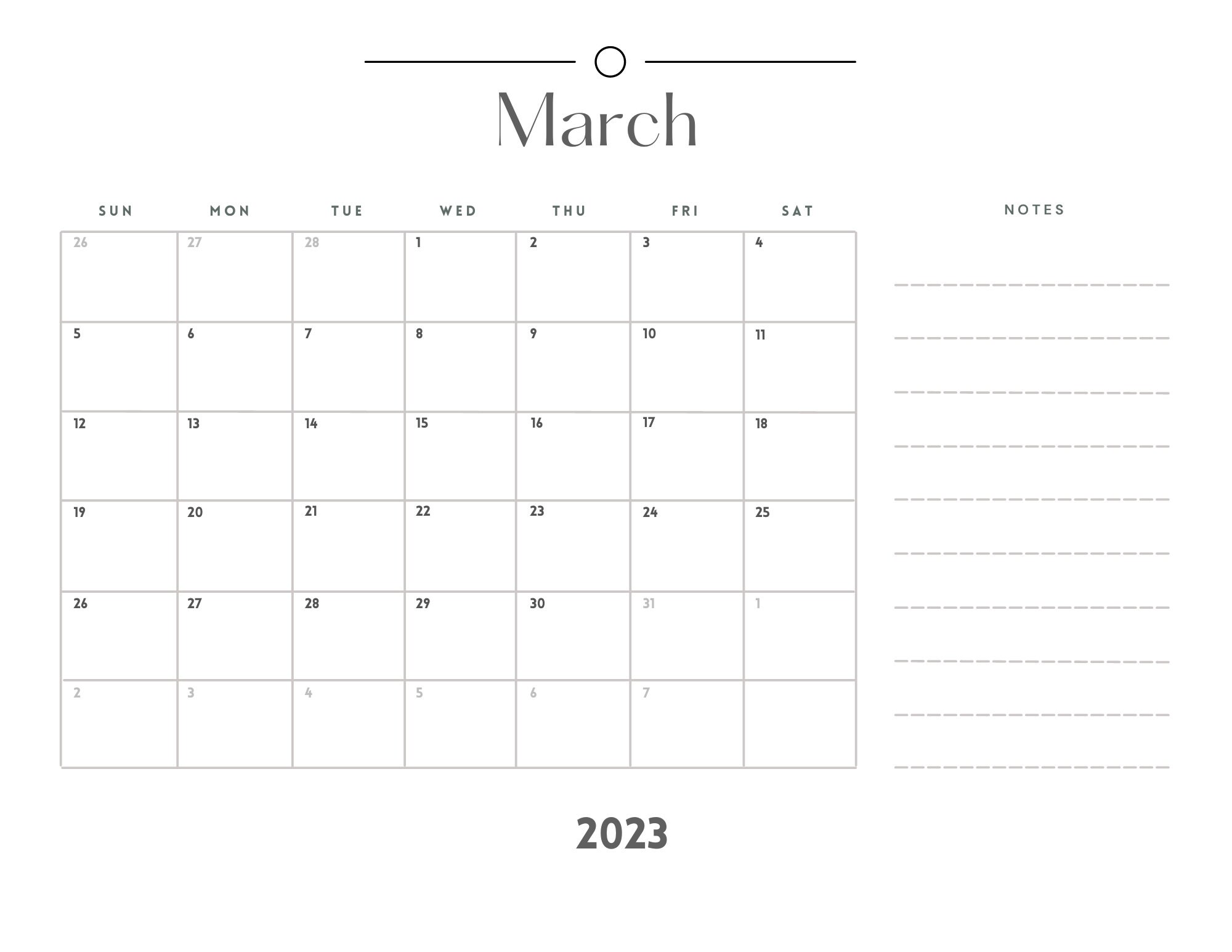 2023 Digital Monthly Calendar, Printable 12 Pages - Etsy