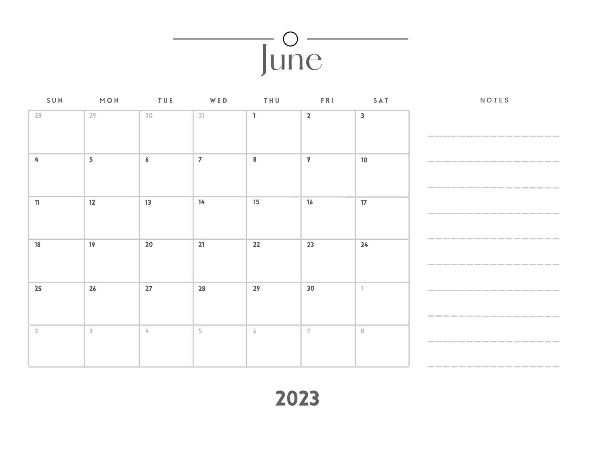 2023 Digital Monthly Calendar, Printable 12 Pages - Etsy