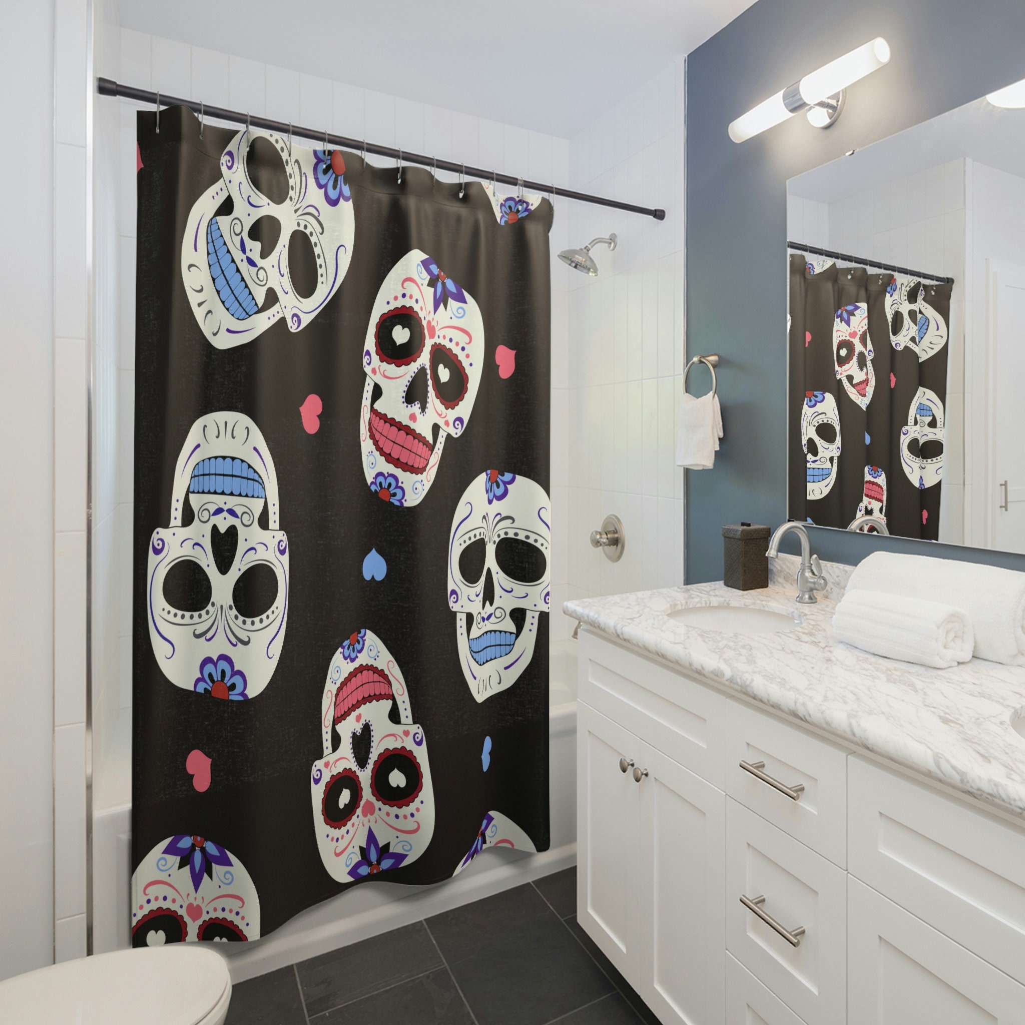 Dia De Los Muertos,sugar Skulls,day of the Dead,shower Curtain71x74 ...