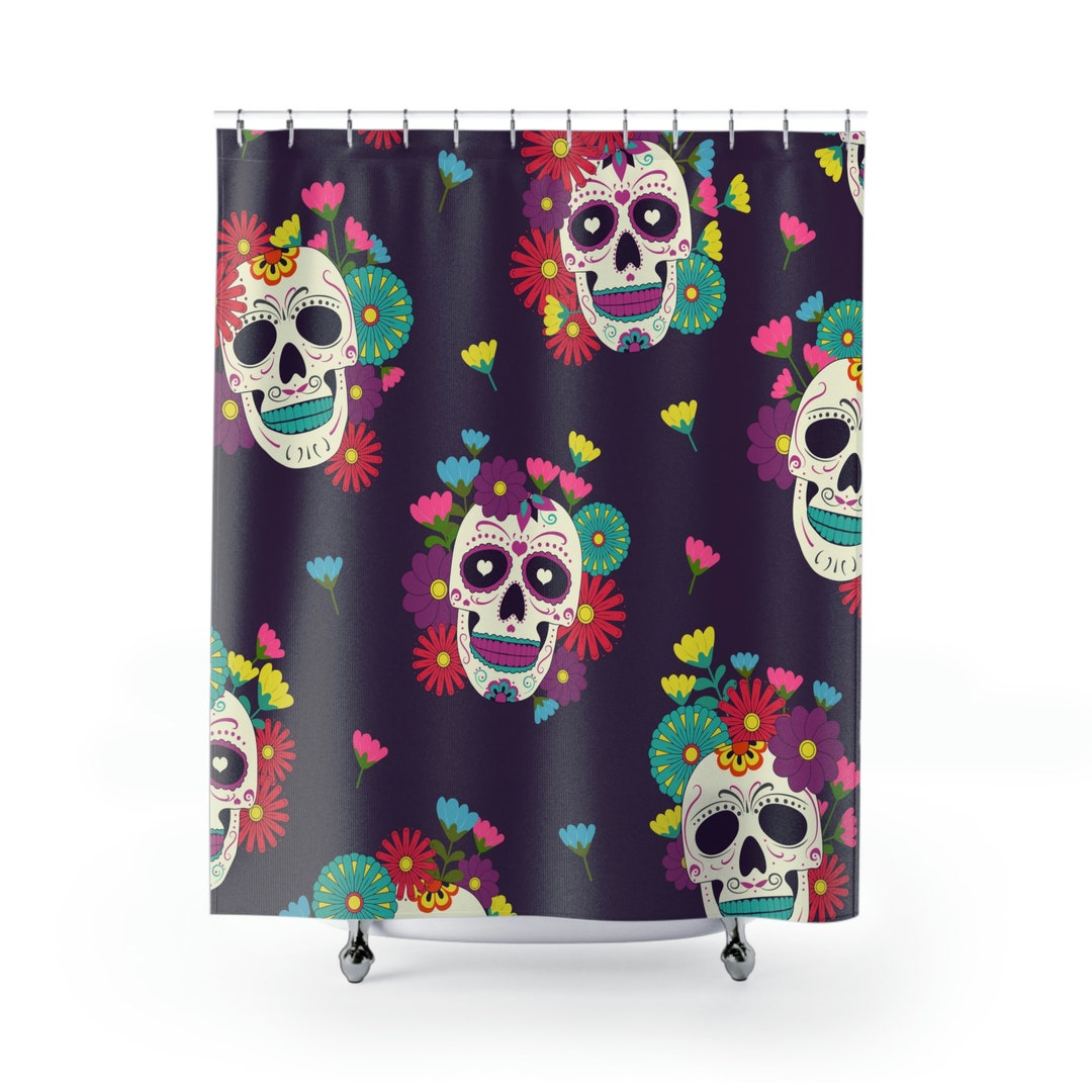 Dia De Los Muertos,sugar Skulls,day of the Dead,shower Curtain71x74 ...