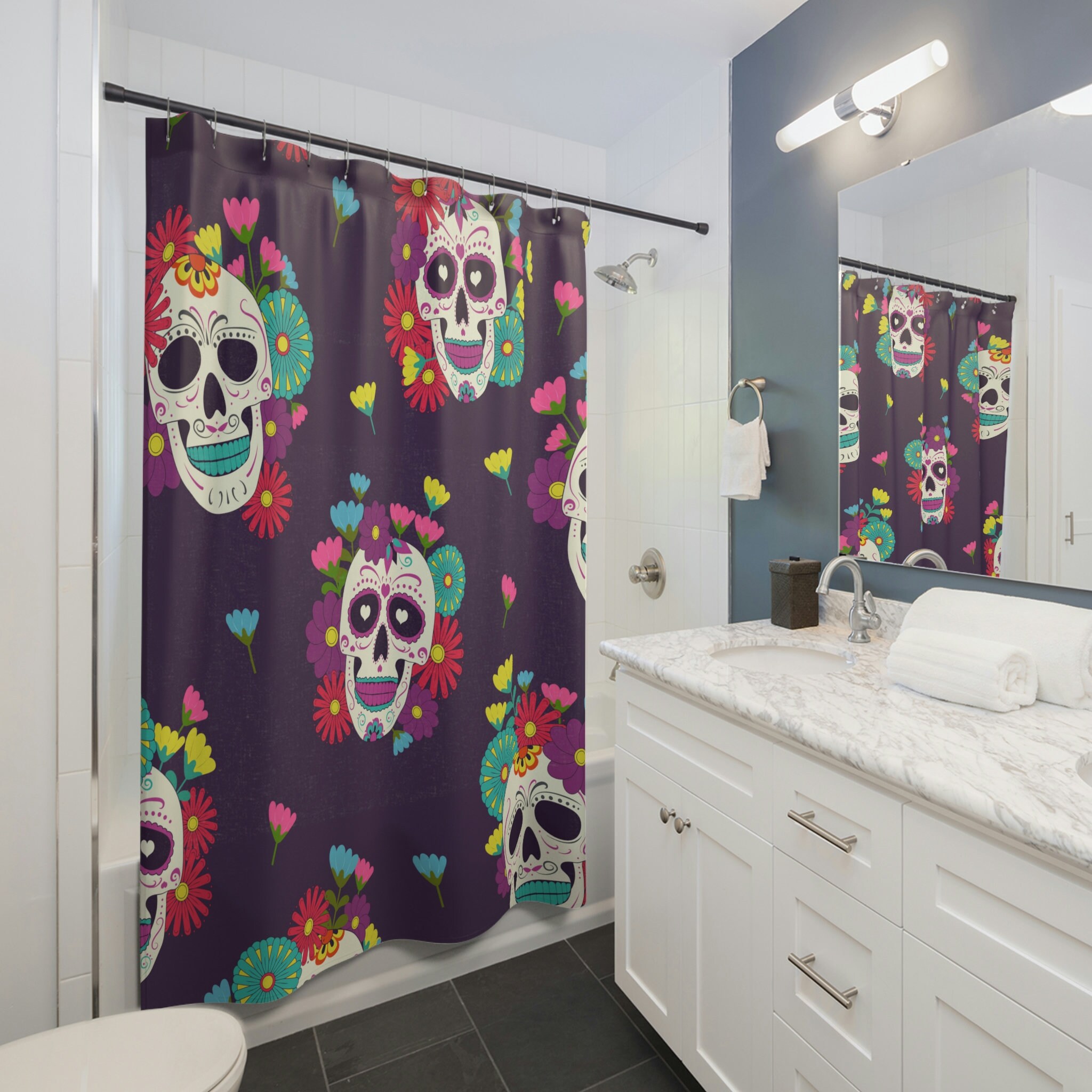 Dia De Los Muertos,sugar Skulls,day of the Dead,shower Curtain71x74 ...