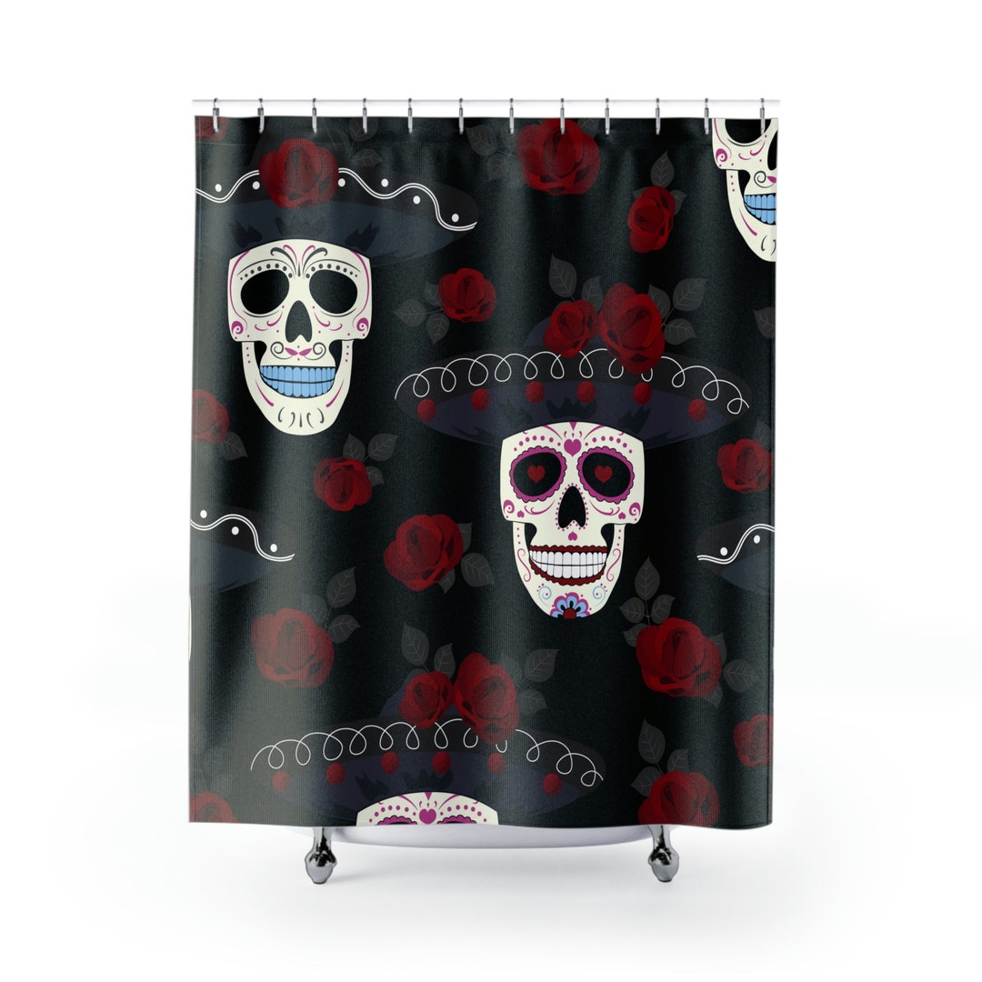Dia De Los Muertos,sugar Skulls,day of the Dead,shower Curtain71x74 ...