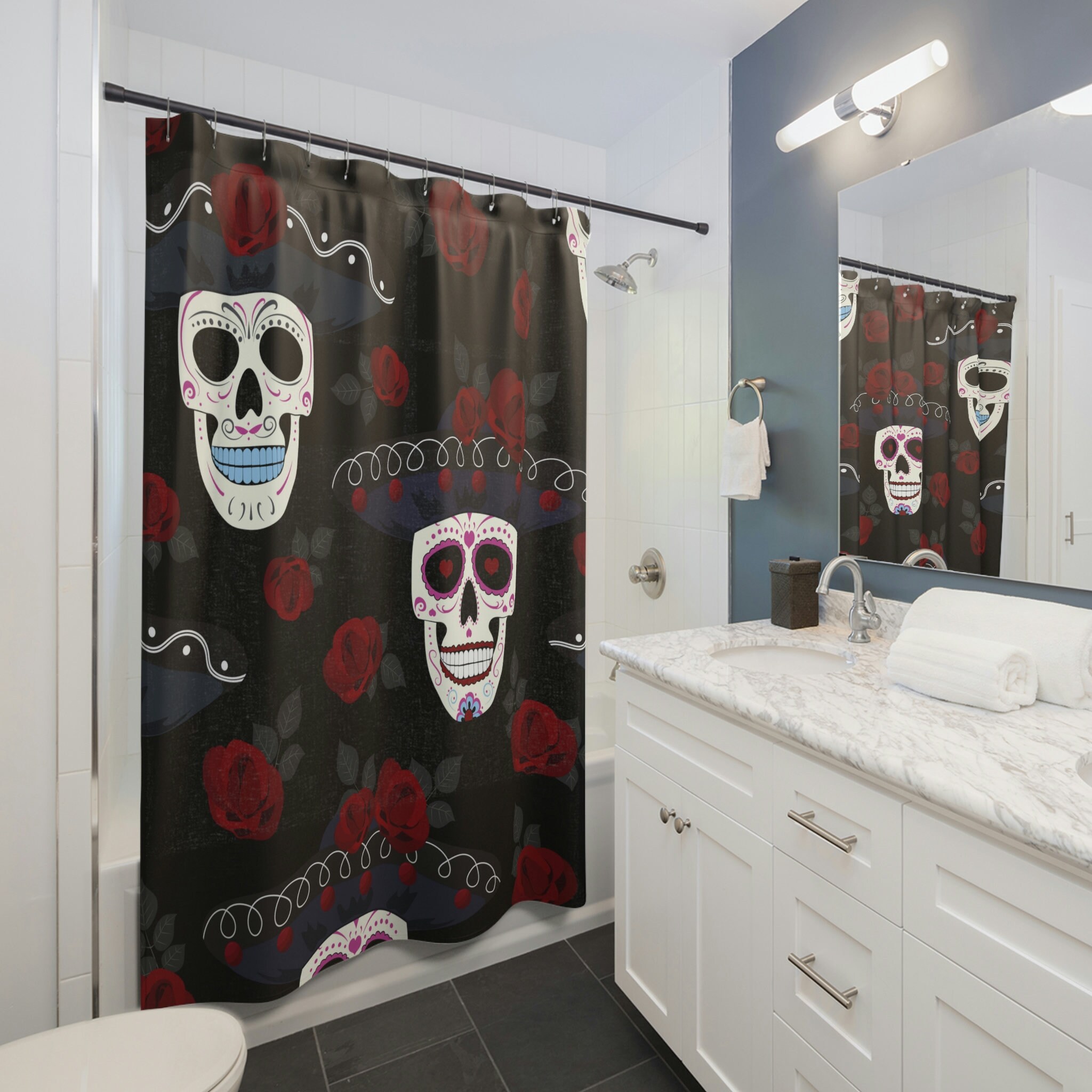 Dia De Los Muertos,sugar Skulls,day of the Dead,shower Curtain71x74 ...