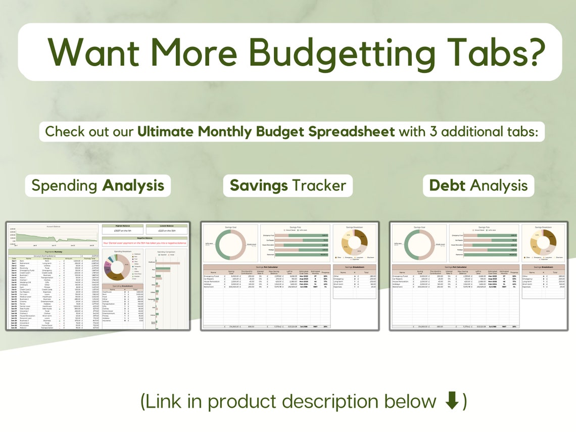 Simple Monthly Budget Spreadsheet Template for Google Sheets Digital ...