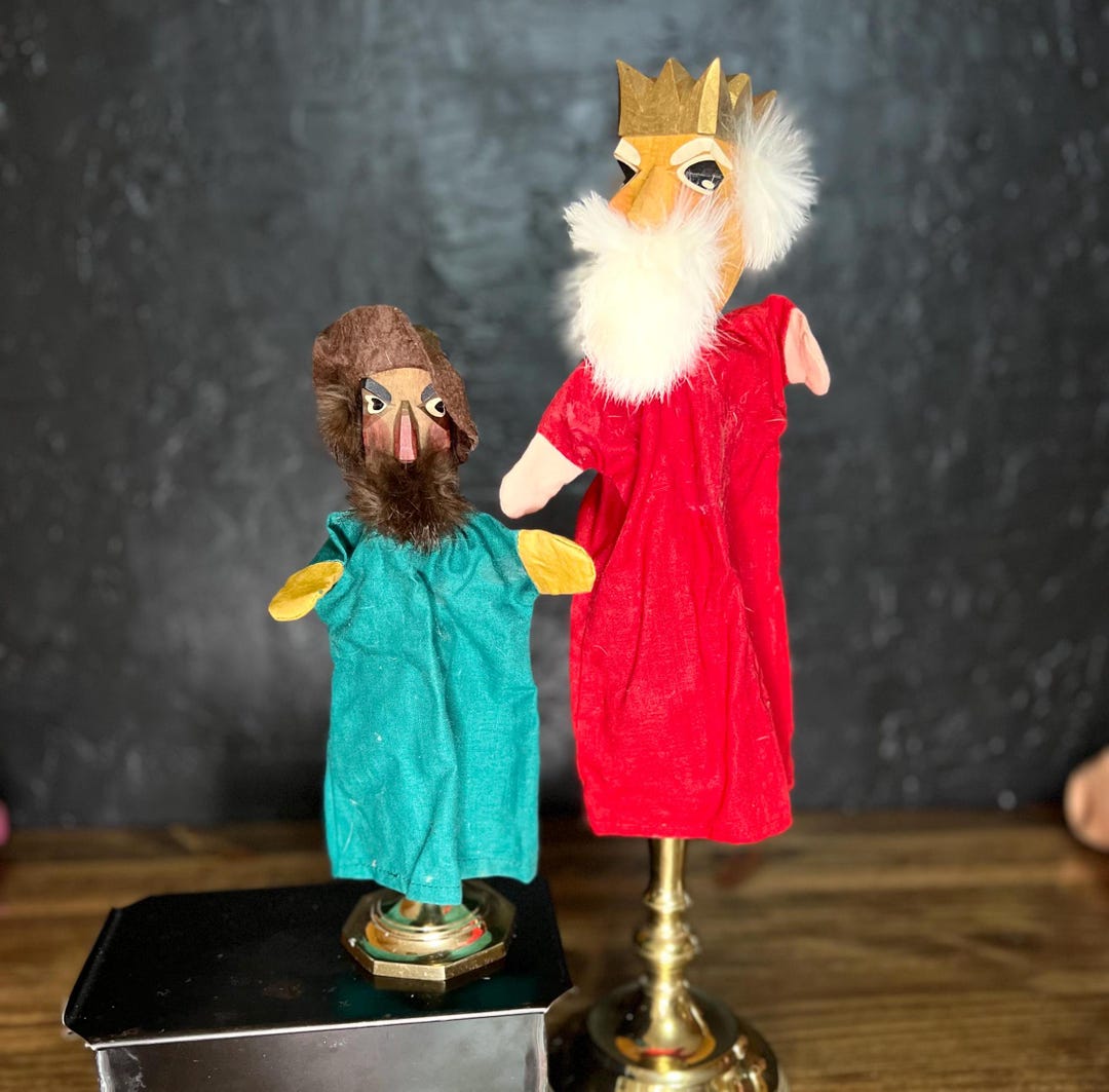 Vintage Hand Puppet, Hand Carved, King, Man, Pirate, Lotte Sievers Hahn ...
