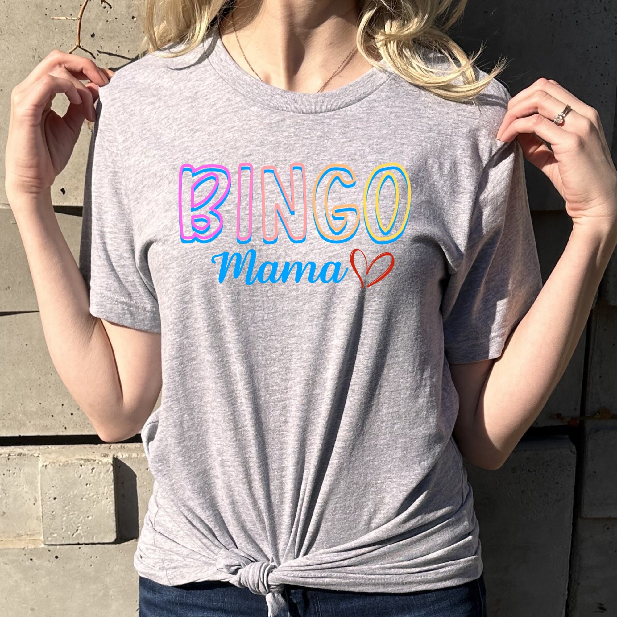 Colorful Bingo Mama T-shirt, Gift for Bingo Mom, Cute Bingo Tee, Ladies ...