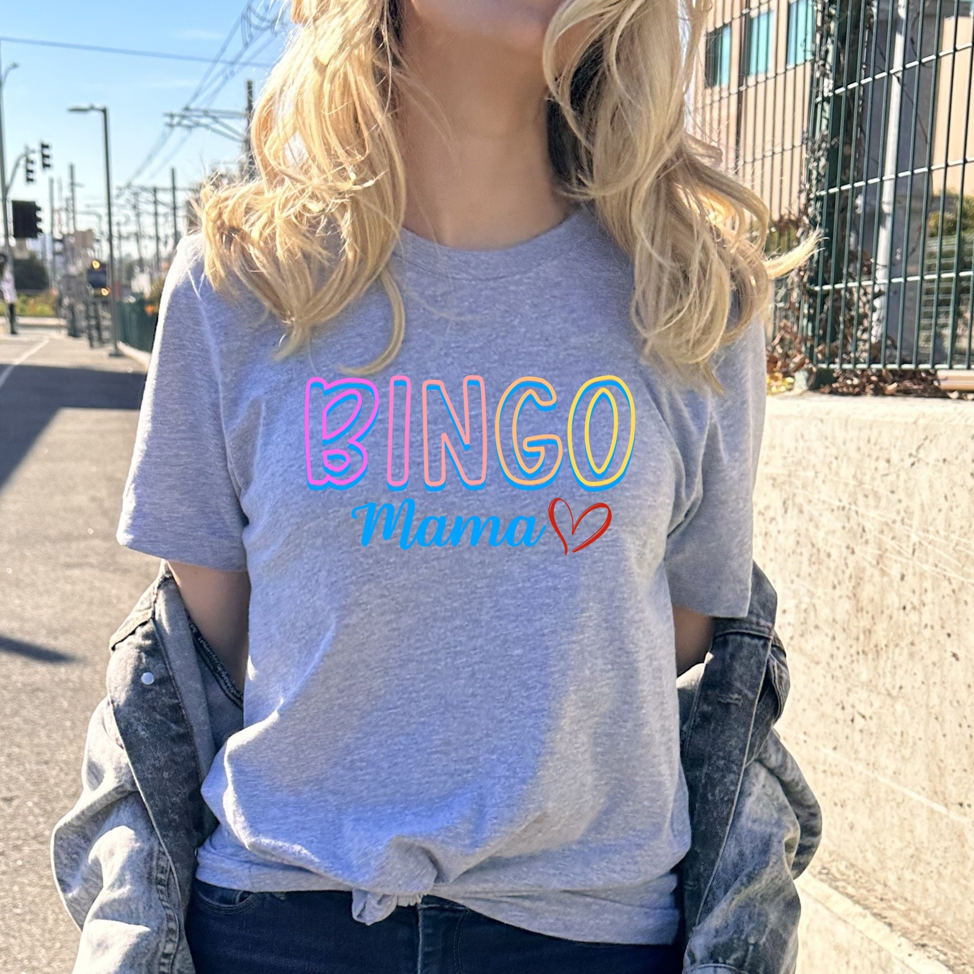Colorful Bingo Mama T-shirt, Gift for Bingo Mom, Cute Bingo Tee, Ladies ...