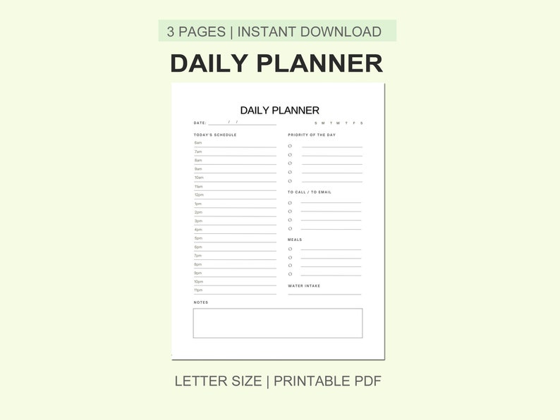 Daily Weekly Monthly Planner Bundle, Editable, Fillable, Instant ...