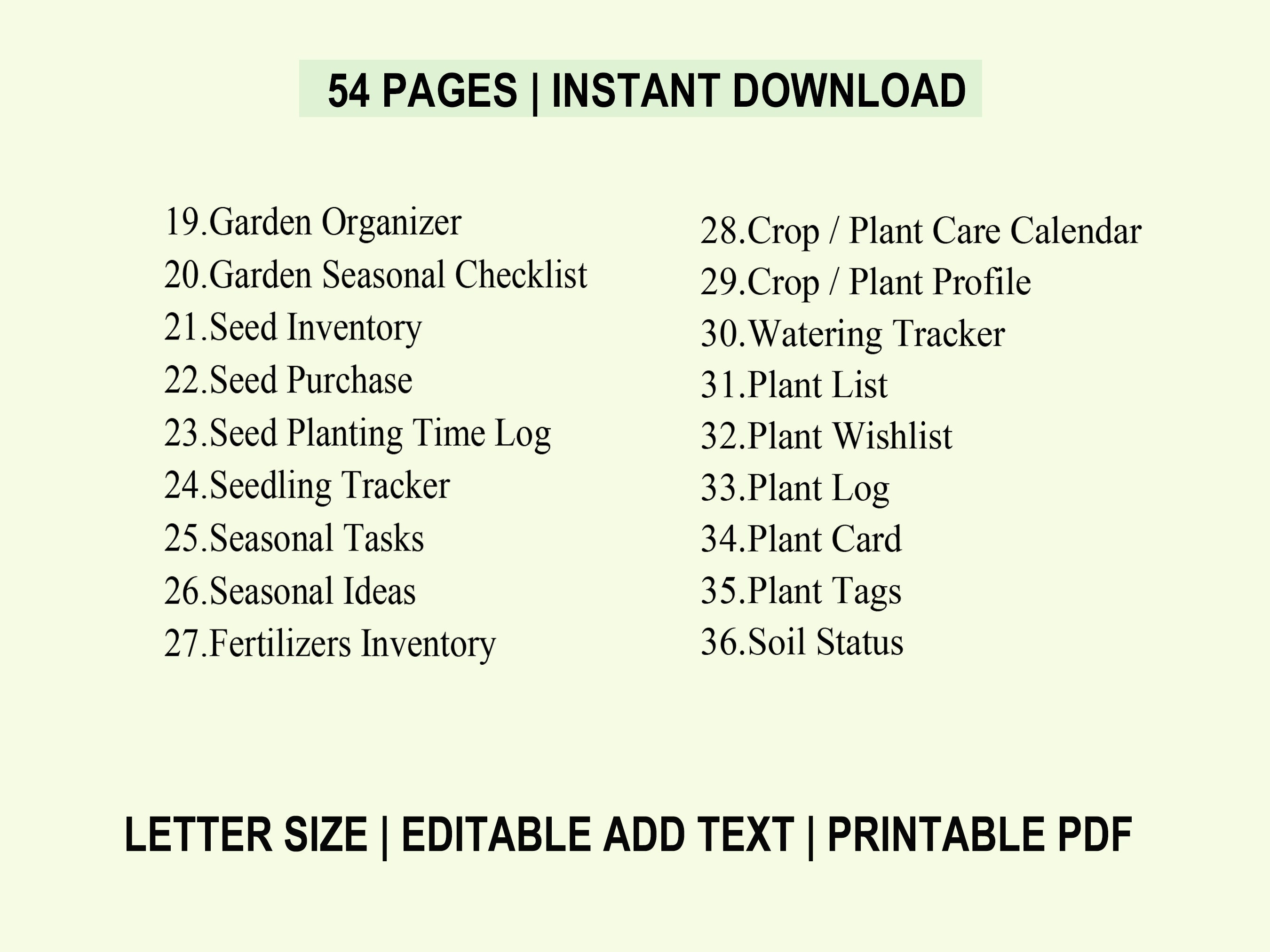 Printable Garden Planner Bundle,seed Inventory, Plant Profile, Plant ...