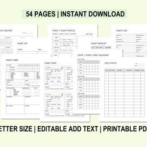 Printable Garden Planner Bundle,seed Inventory, Plant Profile, Plant ...
