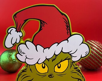 Grinch Face Peeking - Etsy
