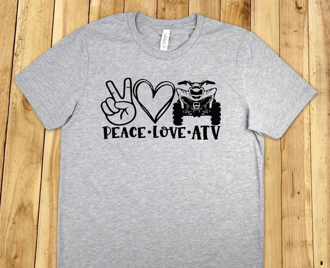 Peace Love Atv Svg, Peace Love and Four Wheeling PNG, ATV Peace Love ...