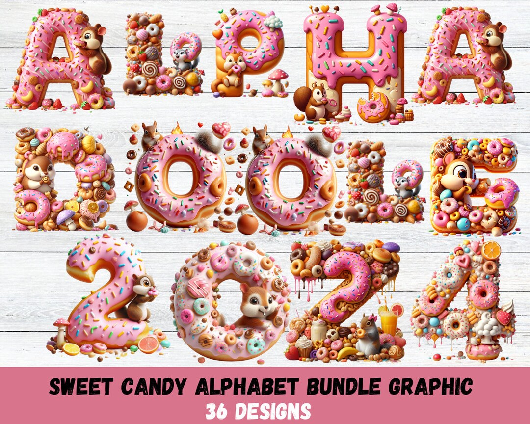 Valentine Alphabet Clipcart Sweet Candy Doodle, I Love You Png, Pink ...