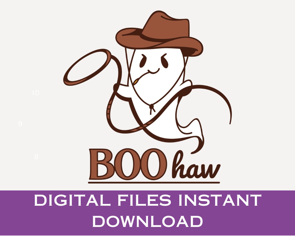 Boo Haw Svg Boo Svg Halloween Png Cowboy Ghost Svg - Etsy