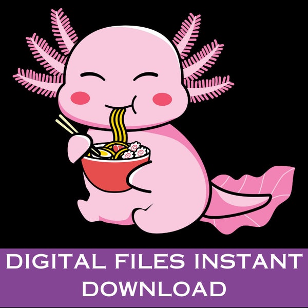 Axolotl Eating Ramen Svg - Etsy