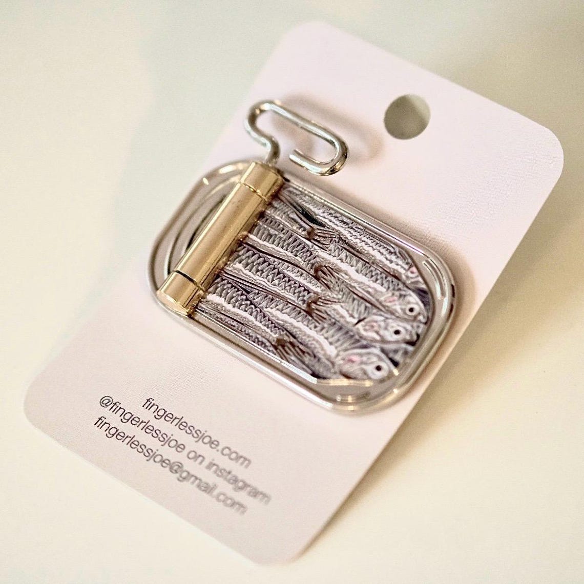 2” Sardine Tin Enamel Pin W/ Spinner Key - Etsy