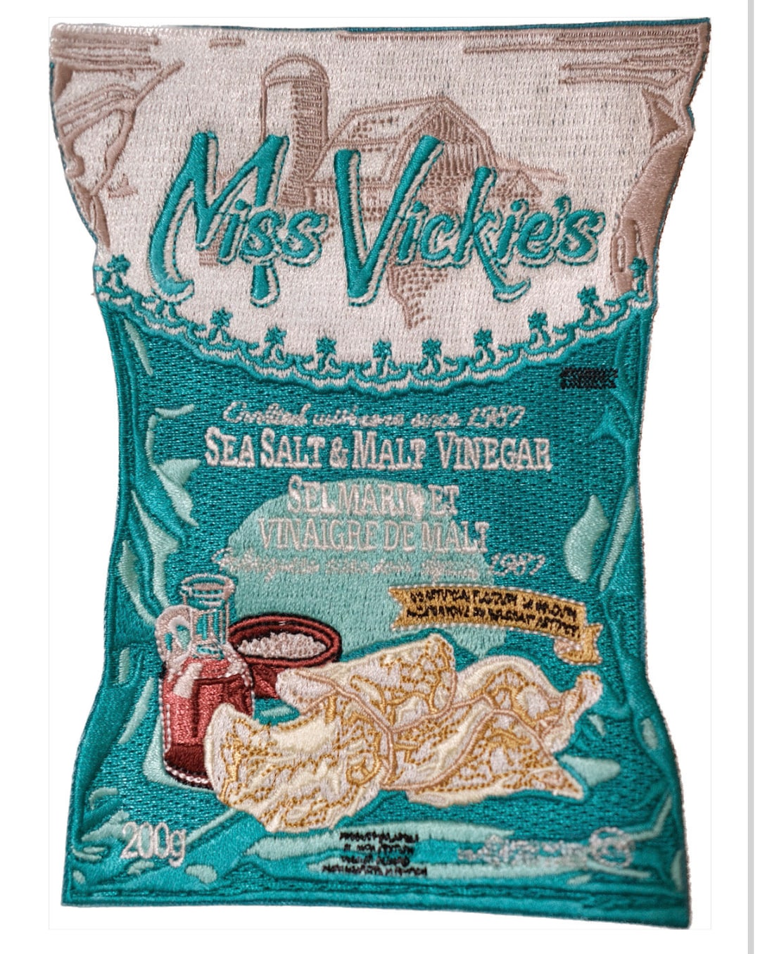 Iron-on 6” X 4” Embroidered “miss Vicky’s Salt & Vinegar” Patch ...