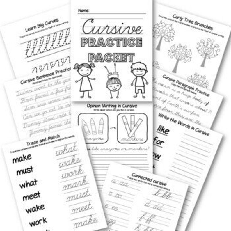 Cursive Practice Worksheets, Handwriting Practice Cursive Printable ...