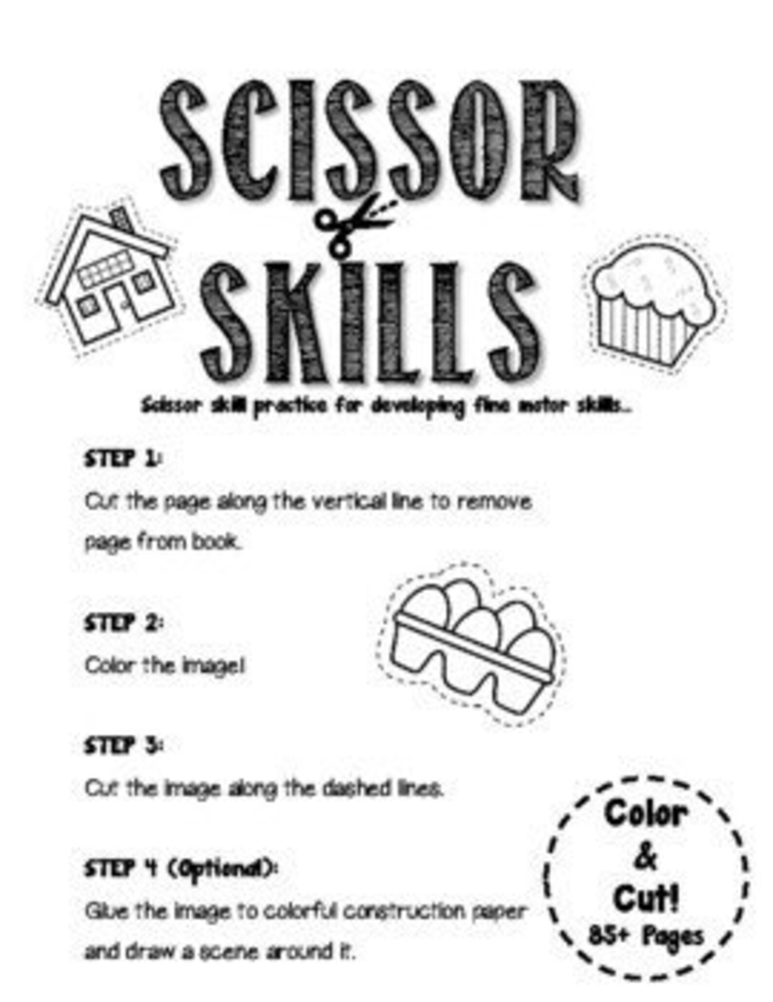 Printable Scissor Skills Cutting Activities, Cutting Skills for Kids ...