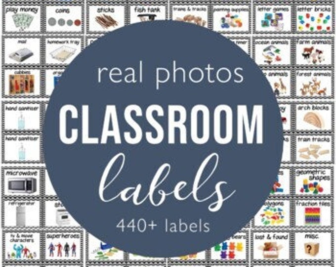 Classroom Labels - Real Photos Signs for Classroom, Classroom Decor ...