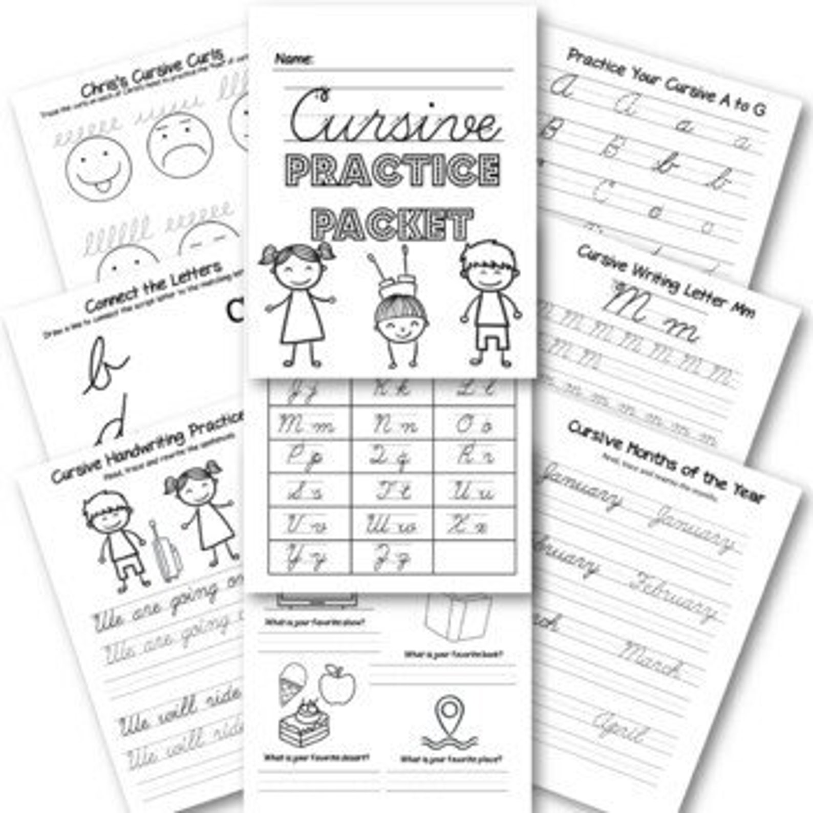 Cursive Practice Worksheets, Handwriting Practice Cursive Printable ...