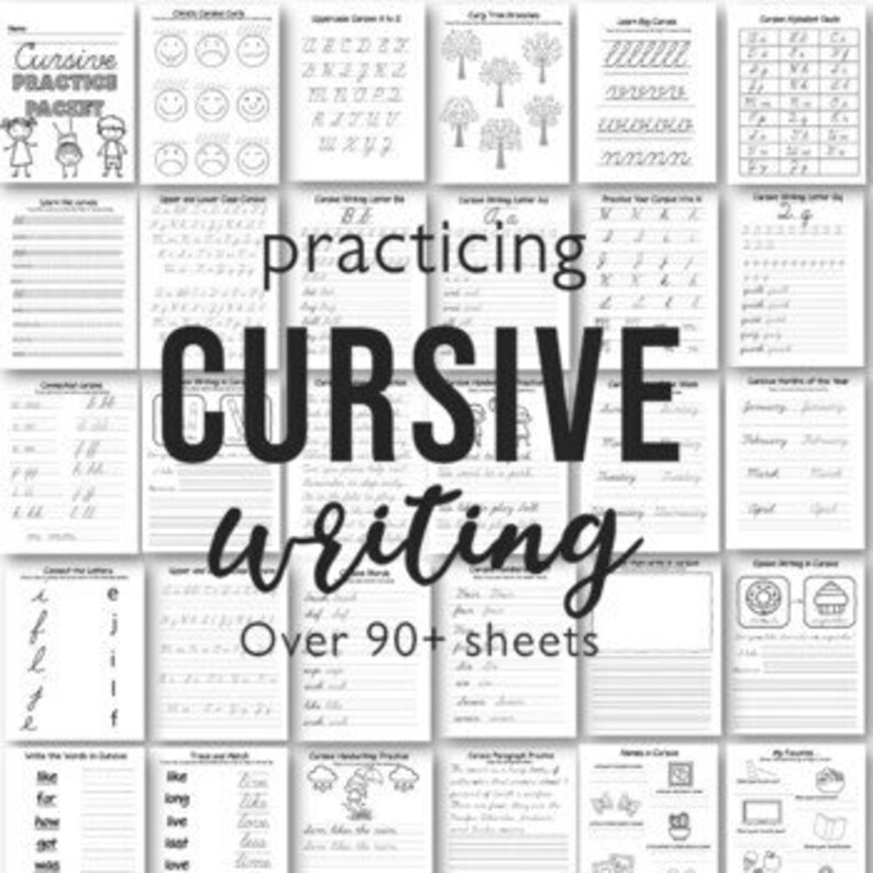 Cursive Practice Worksheets, Handwriting Practice Cursive Printable ...