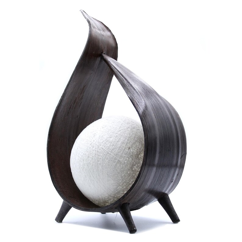 Natural Coconut Lamp, Natural Wrap Over, Hand Made Lamp, Unusual Lamp ...