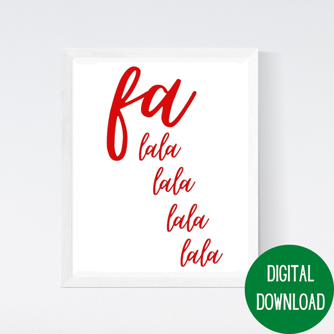 Christmas Wall Art Christmas Printable Fa La La Printable - Etsy