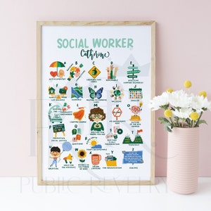 Social Worker Gift Custom Alphabet Print School Social Work Gift for ...