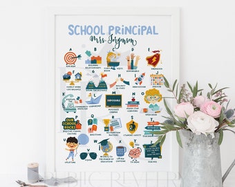 School Principal Alphabet Print Administrator Gift - Etsy