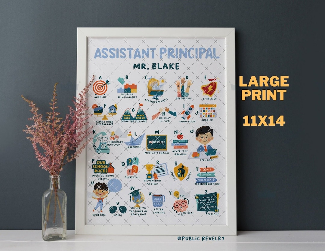 School Administrator Alphabet Print Assistant Principal Gift for ...