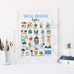 Social Worker Gift Custom Alphabet Print School Social Work Gift for ...
