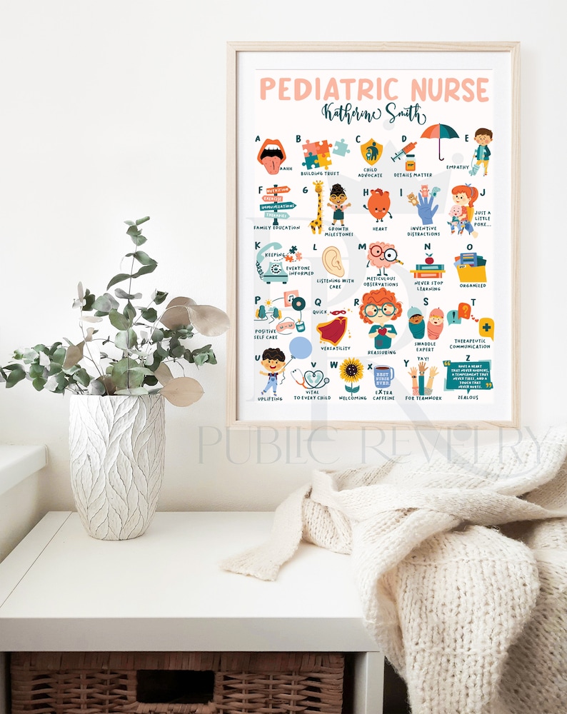 Pediatric Nurse Office Decor PEDS Nurse Gift for PEDS ER Nurse Wall Art ...