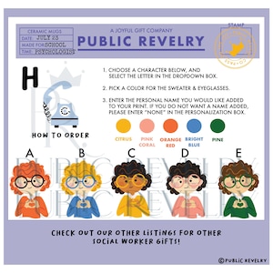 Social Worker Gift Custom Alphabet Print School Social Work Gift for ...