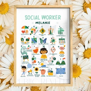 Social Worker Gift Custom Alphabet Print School Social Work Gift for ...