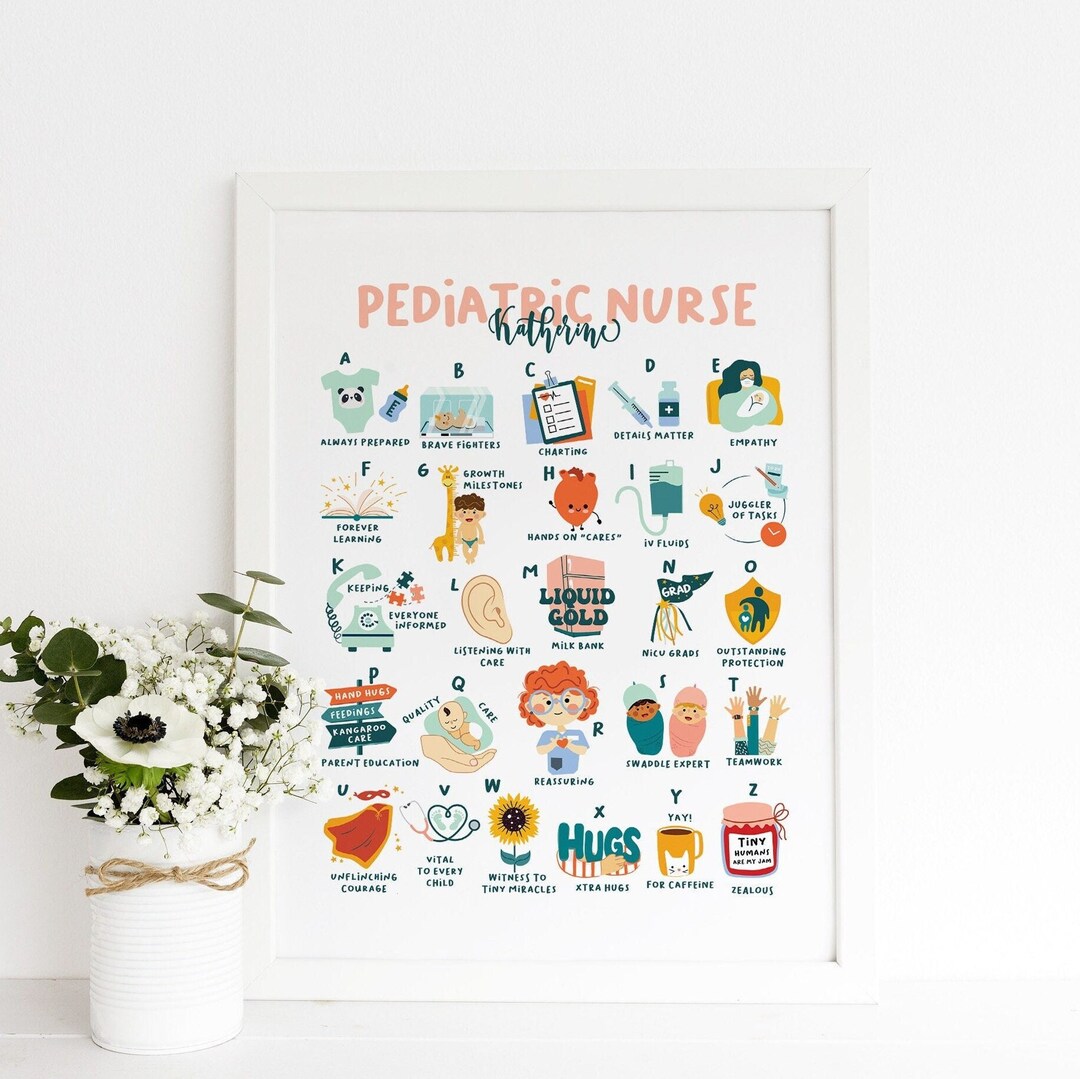 Personalized Pediatric Nurse Decor Nurse Wall Art Alphabet Print for ...