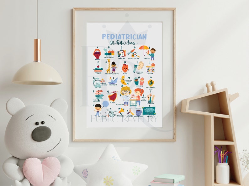 Custom Pediatrician Gift Family Doctor Gift Alphabet Print Pediatric ...