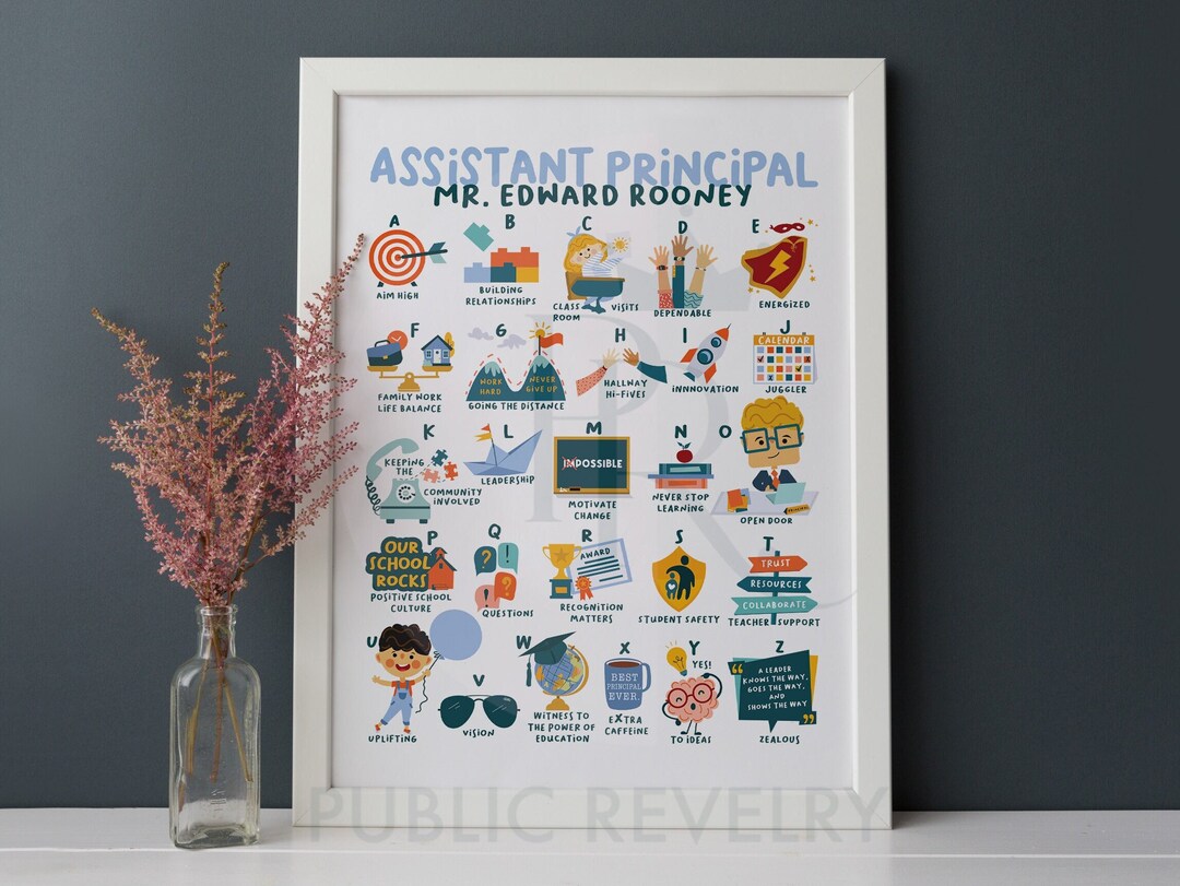 School Administrator Alphabet Print Assistant Principal Gift for ...