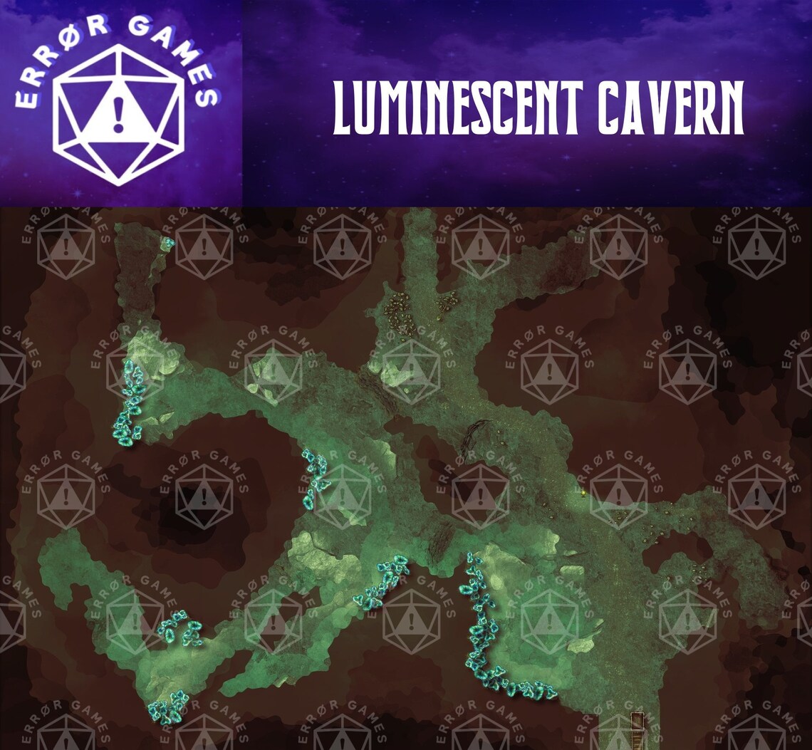 Luminescent Cavern [ VTT Battle Map ] - Etsy