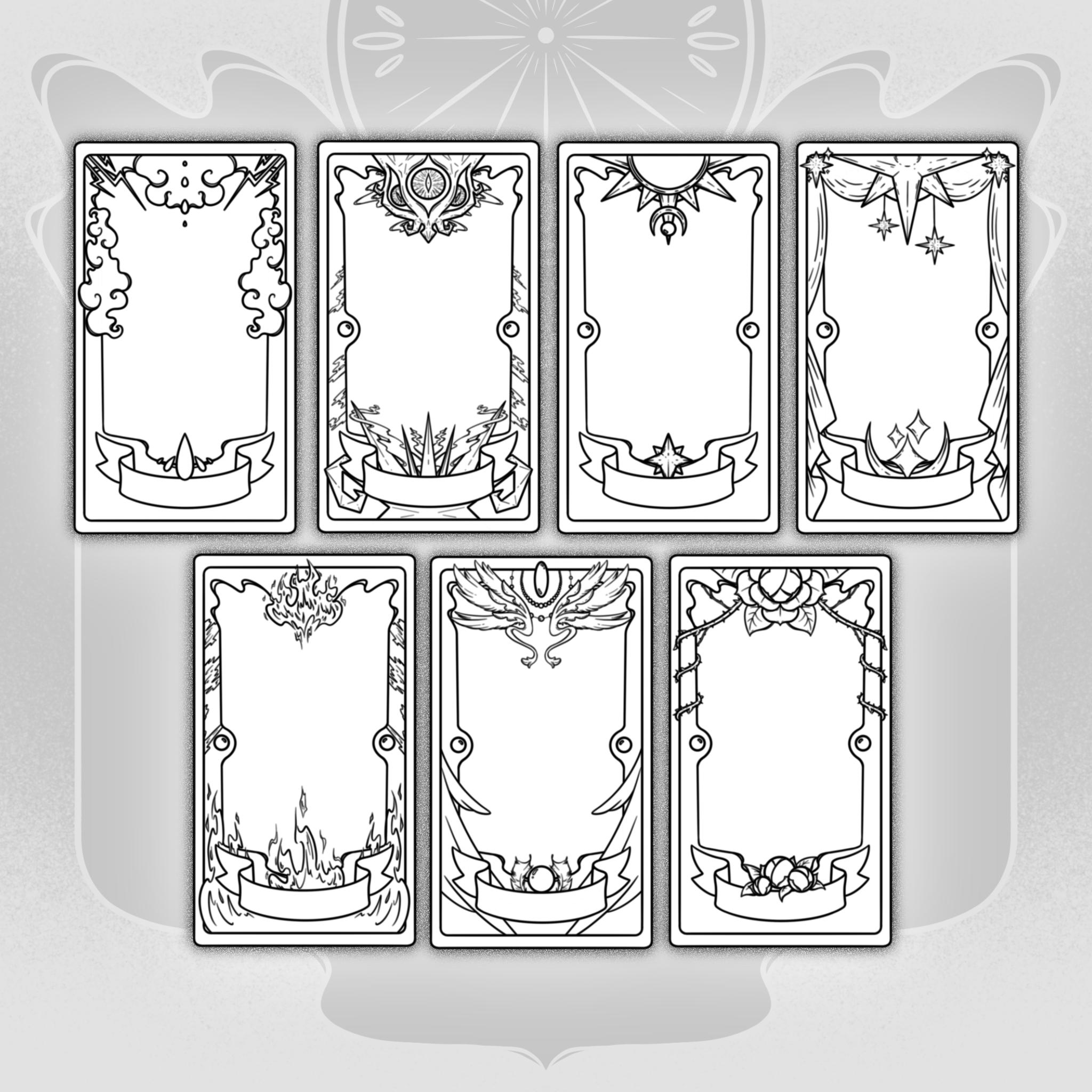 7 Design Collection | | Printable Tarot Card Template | Blank Tarot ...