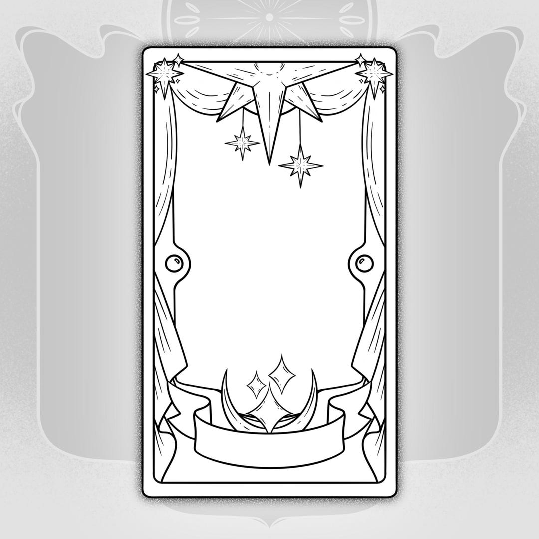 Stars Design | Printable Tarot Card Template | Blank Tarot Card ...