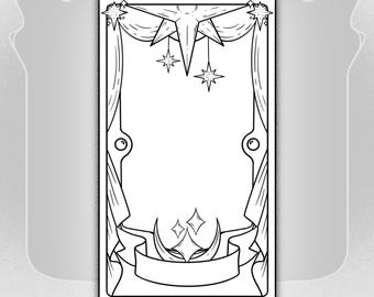 7 Design Collection | | Printable Tarot Card Template | Blank Tarot ...