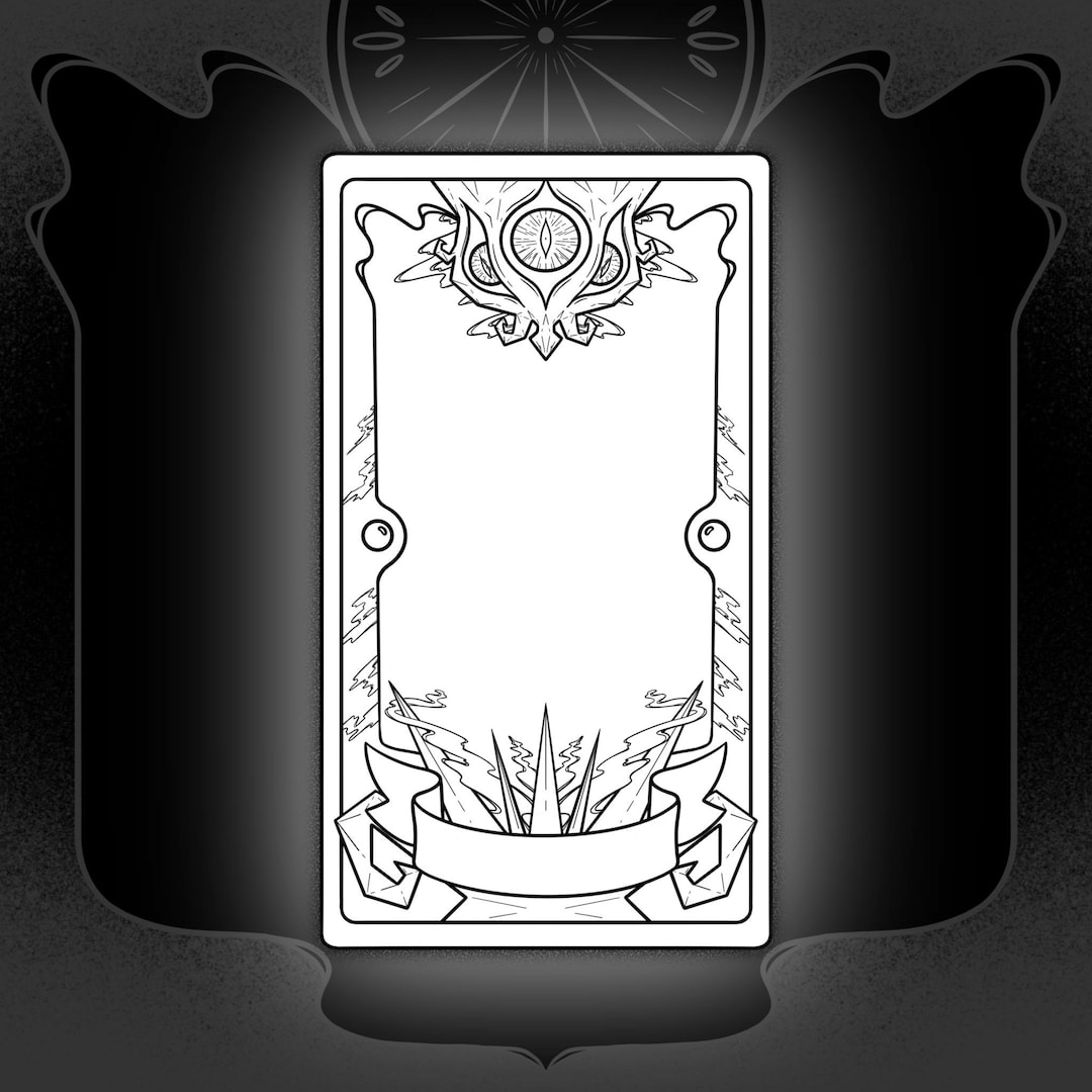 Dark Design | Printable Tarot Card Template | Blank Tarot Card Template ...