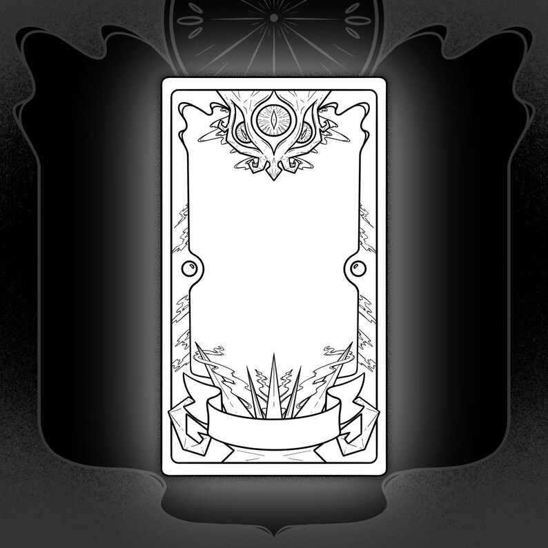 Dark Design | Printable Tarot Card Template | Blank Tarot Card Template ...