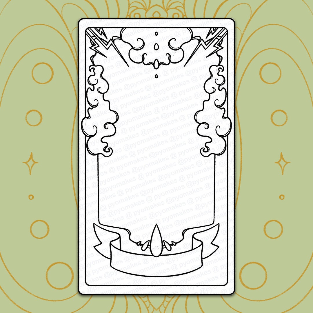 Storm Design Printable Tarot Card Template Blank Tarot Card Template ...