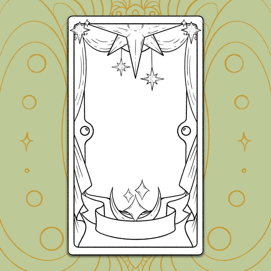 Stars Design | Printable Tarot Card Template | Blank Tarot Card ...
