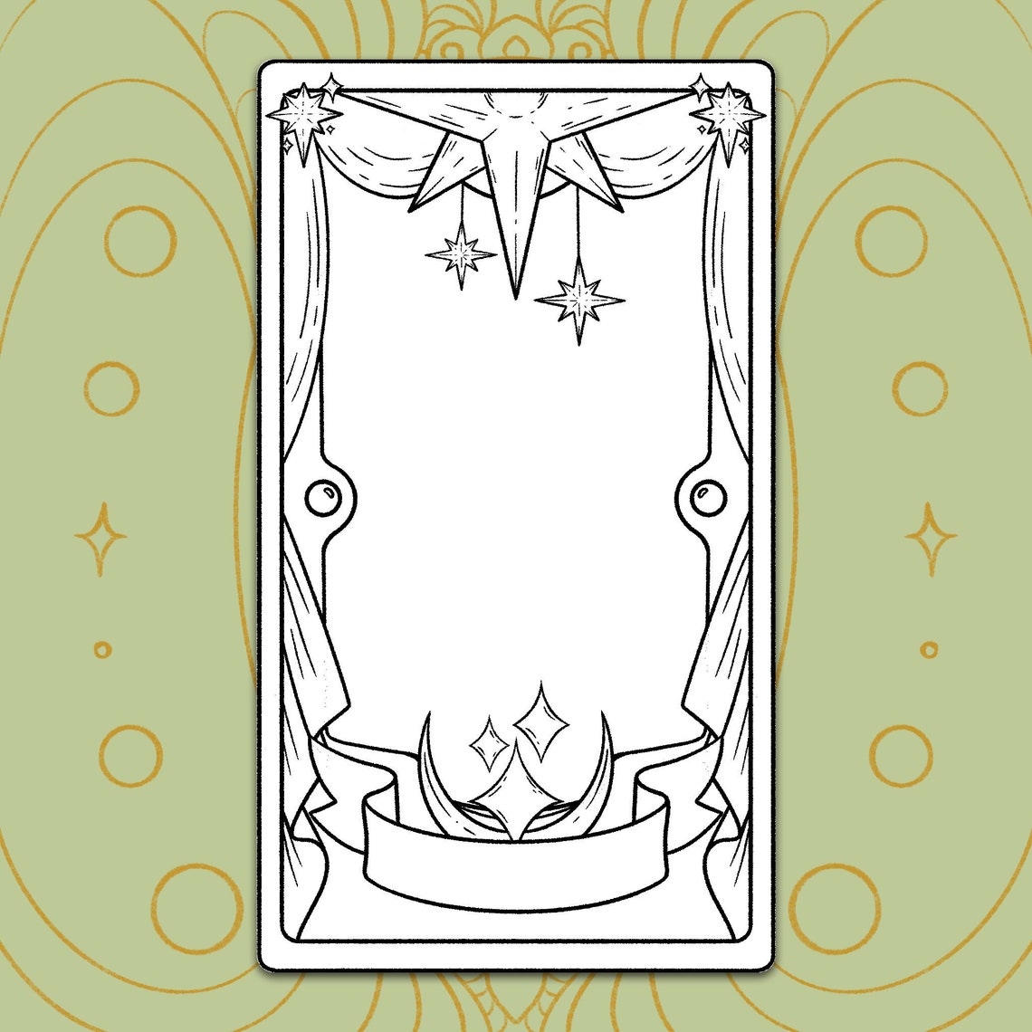 Stars Design | Printable Tarot Card Template | Blank Tarot Card ...