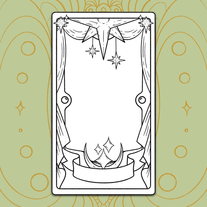 Stars Design | Printable Tarot Card Template | Blank Tarot Card ...